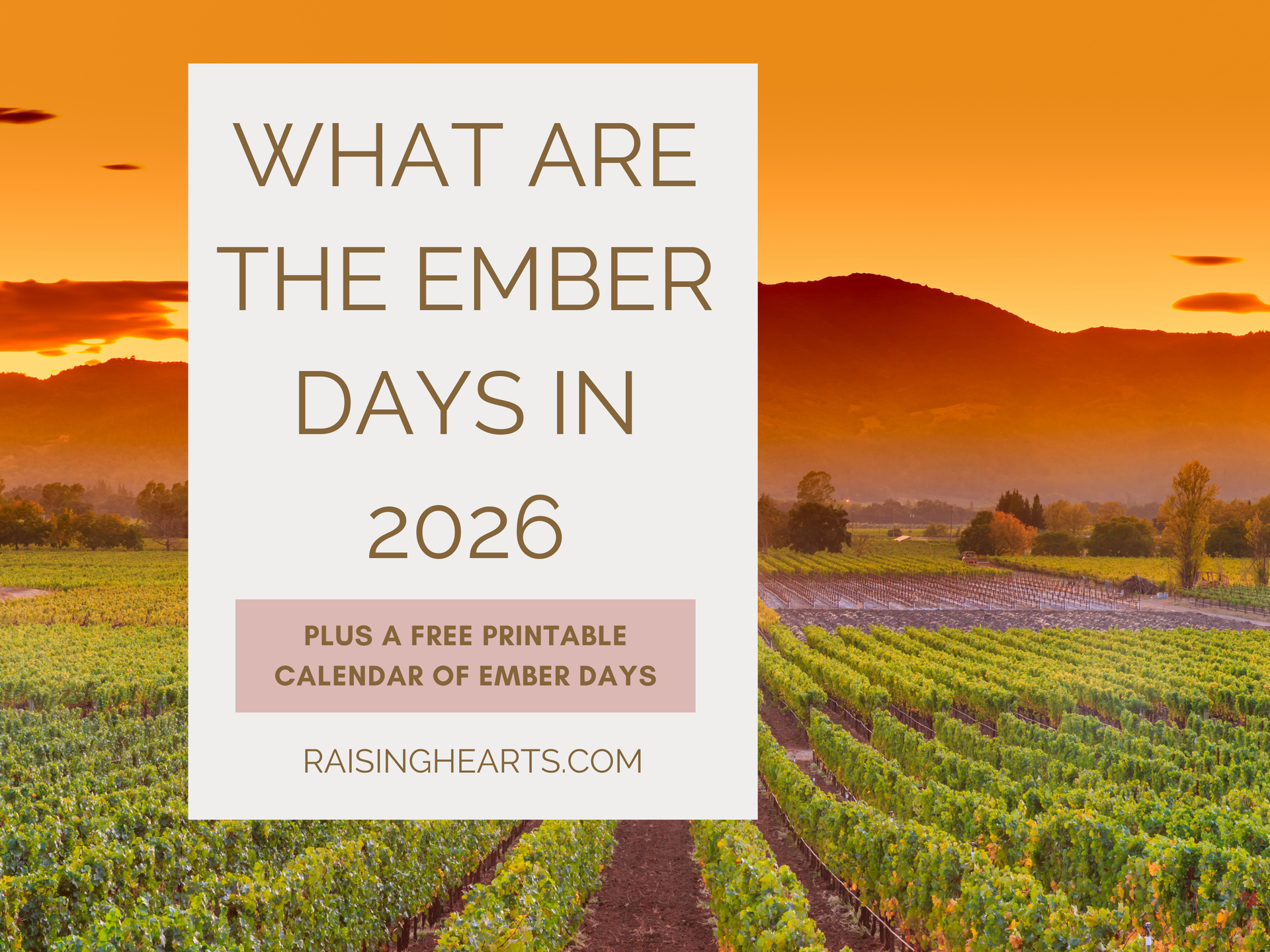 Ember Days in 2026: Living the Four Seasons of Grace (Traditional Lati ...